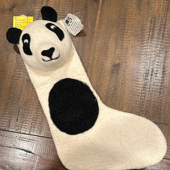 Cost Plus World Market | Holiday | World Market Red Felted Wool Christmas Stocking Panda New ...
